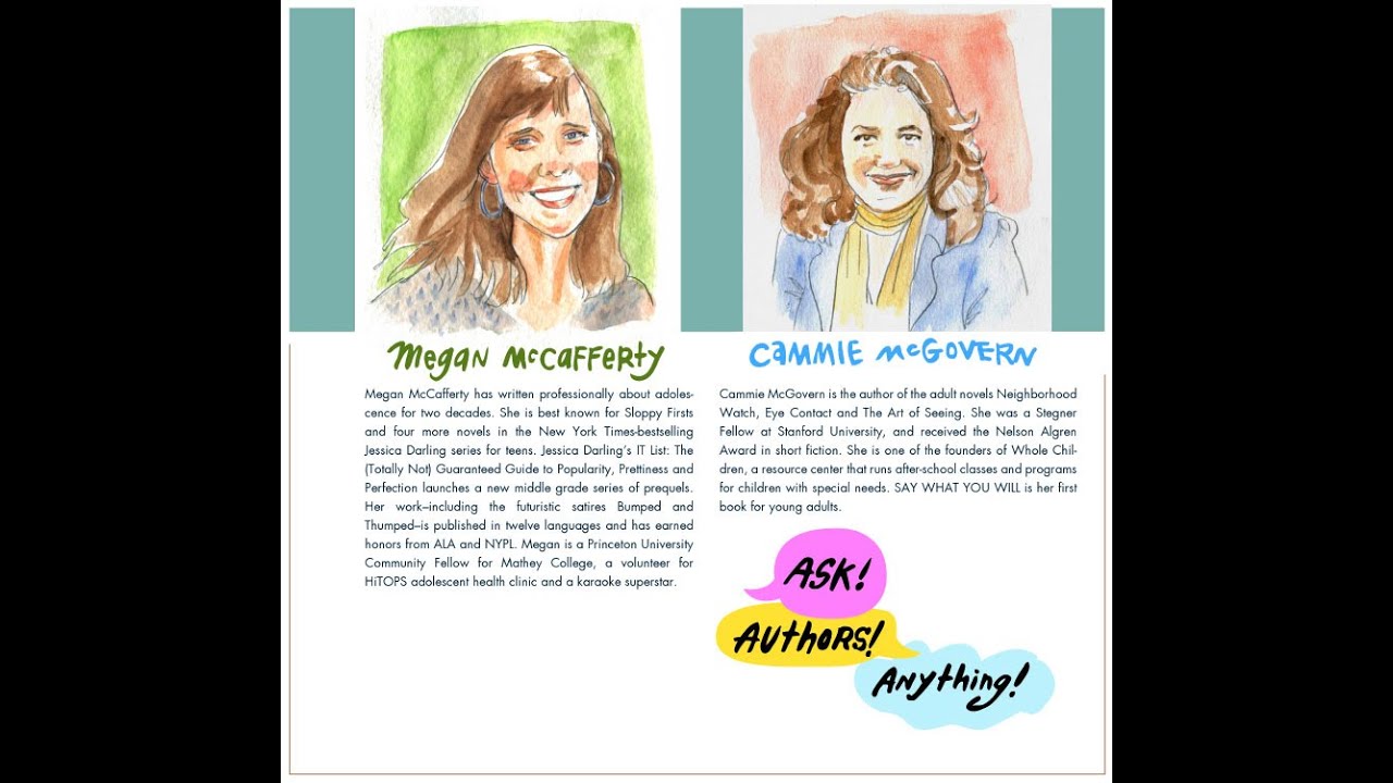 Ask! Authors! Anything! with Megan McCafferty: Ep. 6 Cammie McGovern ...
