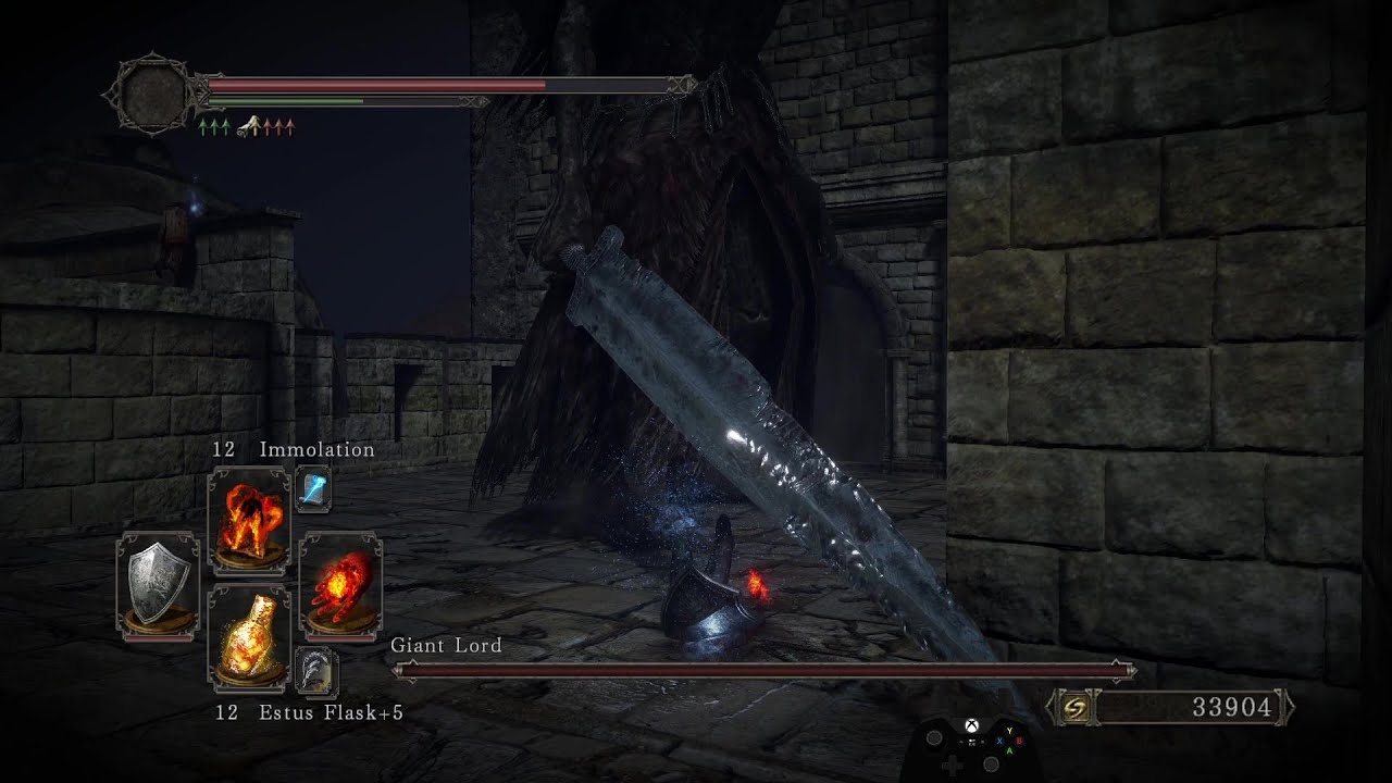 Dark Souls 2 Giant Lord Immolation Only - YouTube