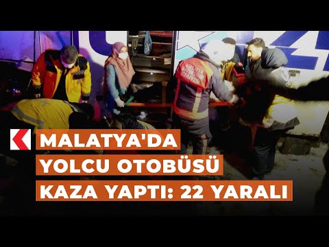 Malatya'da yolcu otobüsü kaza yaptı: 22 yaralı