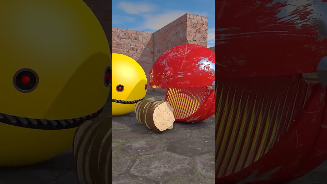 Plastic Robot Pacman Slicing Bread with Red Robot Monster #Shorts - YouTube
