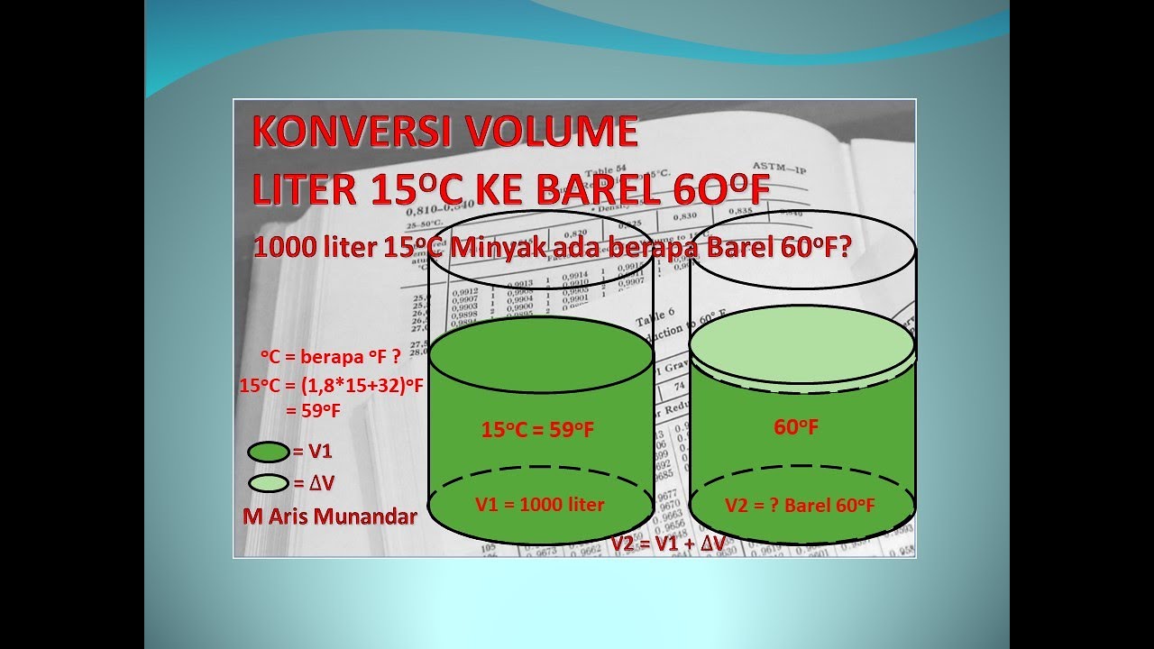 #12 Konversi Liter 15 derajat Celsius ke Barel 60 derajat Fahrenheit ...