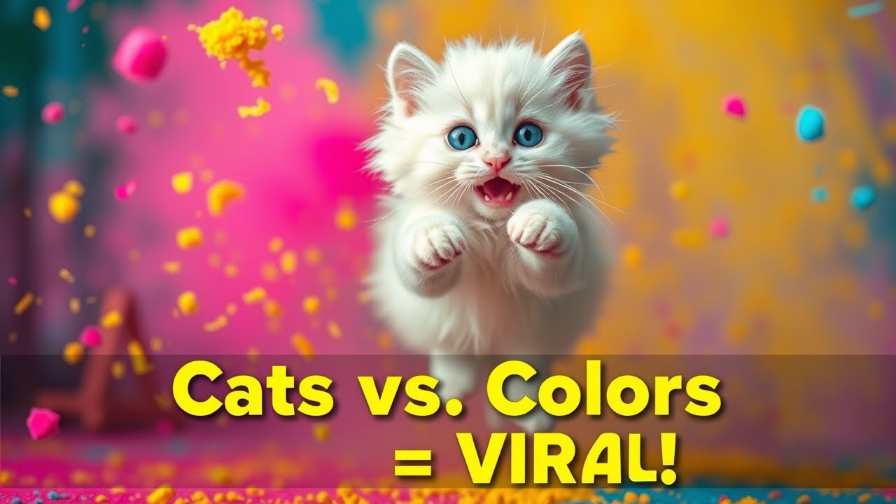 Cats vs HOLI Festival: 24 Hours of Colorful Chaos | holi cuteness - YouTube