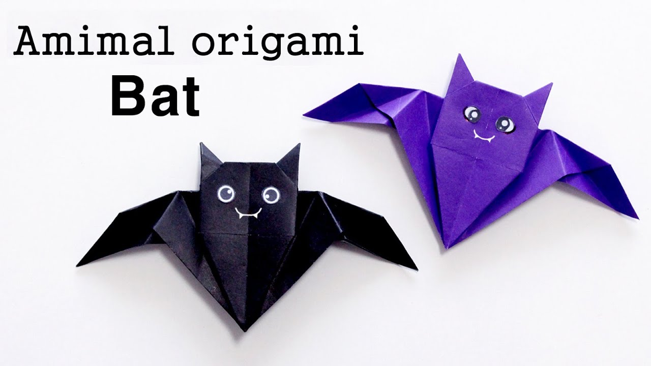 How to make cute paper Bat I Animal origami - YouTube