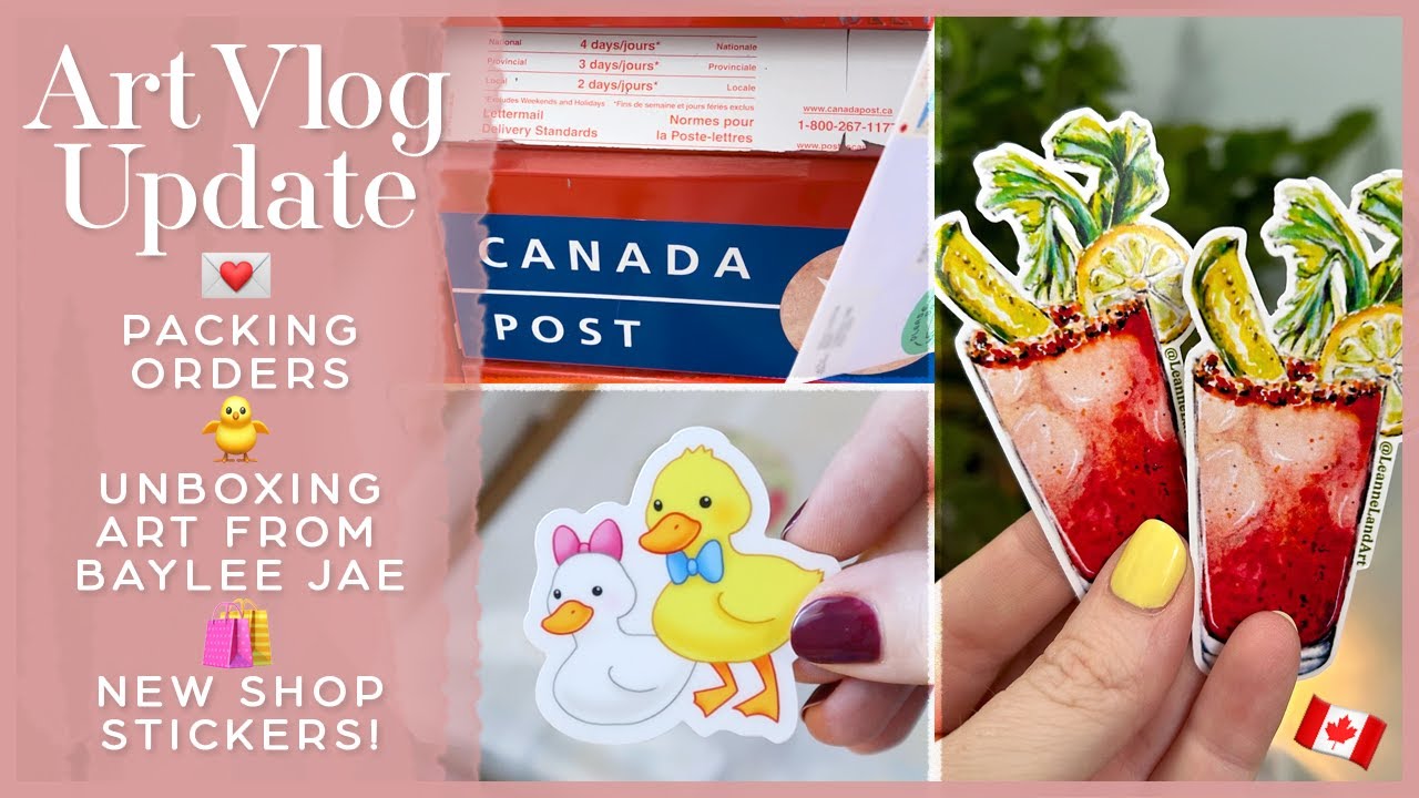 Packing Orders 💌 Baylee Jae Art Unboxing 🐥 New Sticker & Vlog Update ...