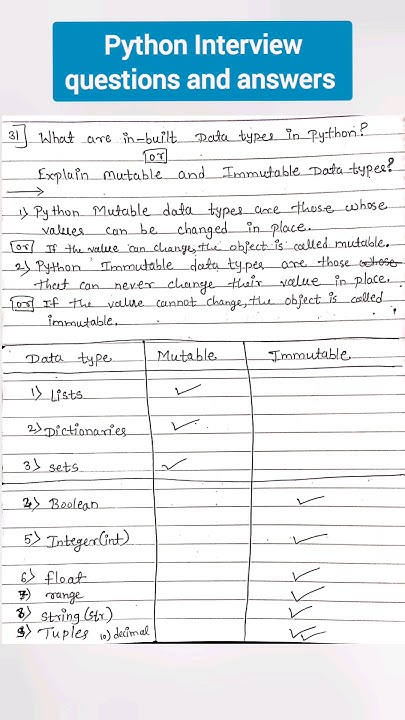 python interview questions with answers part4 #shorts #short #python - YouTube