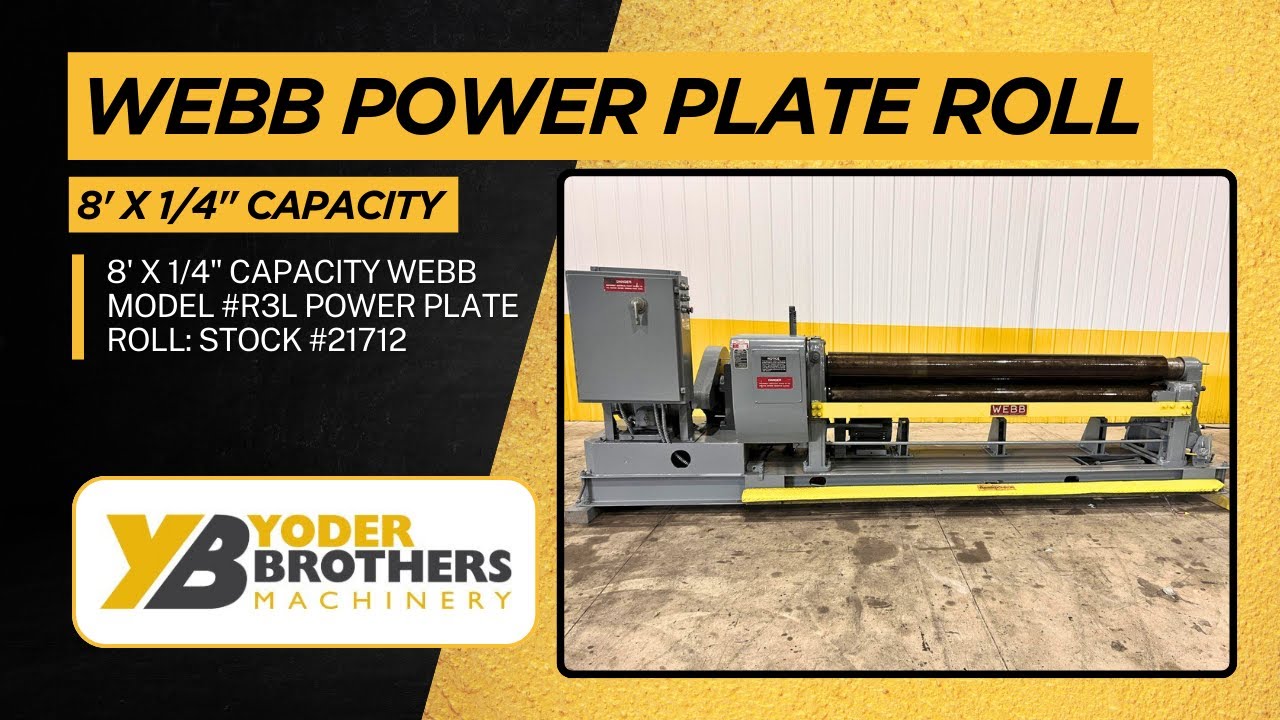 8' X 1/4" CAPACITY WEBB MODEL #R3L POWER PLATE ROLL: STOCK #21712 - YouTube
