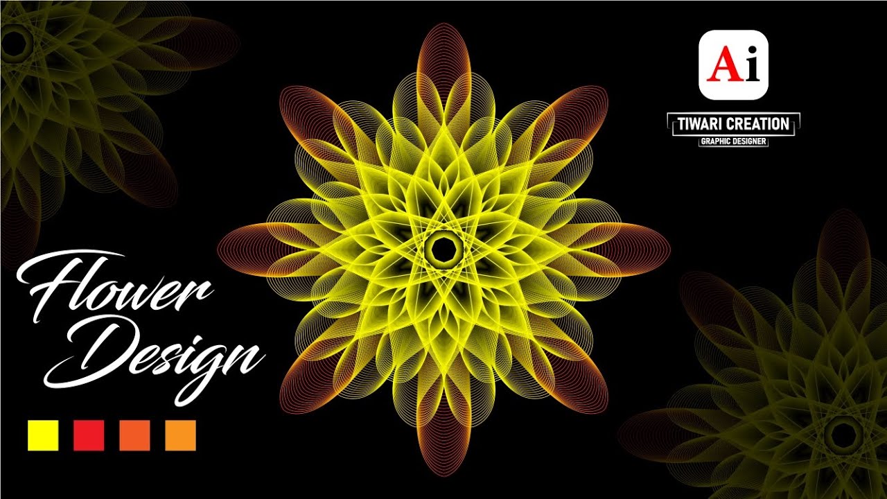 How to blend flower design | geometric designs in Adobe illustrator ...