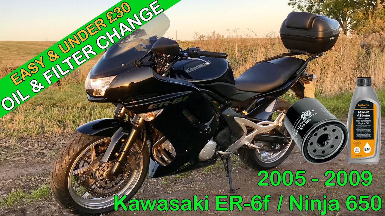 Motorcycle Oil & Filter change | Kawasaki ER-6f / Ninja 650R | How To ...