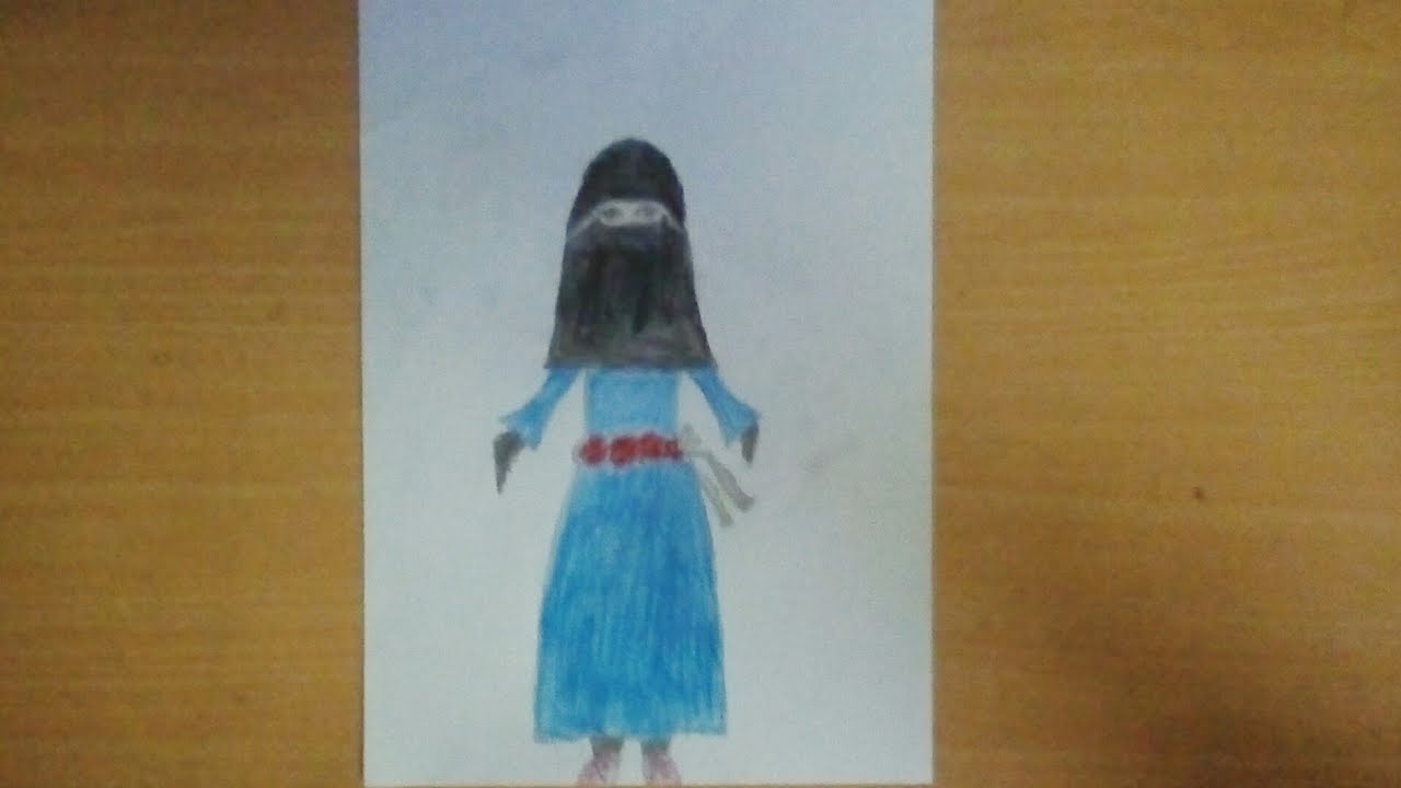 How to draw hijab niqab girl.So easy.Step by step. - YouTube