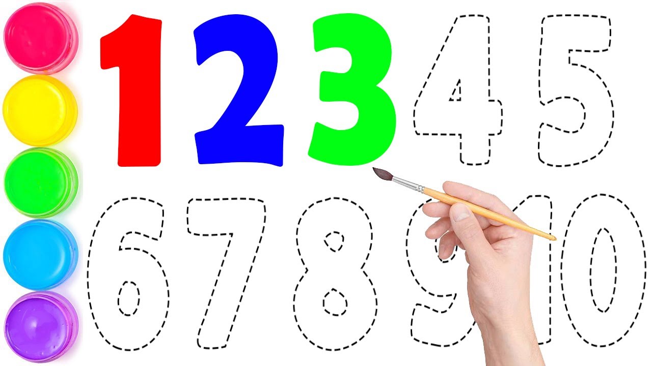 Let's Learn How to Draw and Paint Numbers 1234567890 for beginners ...