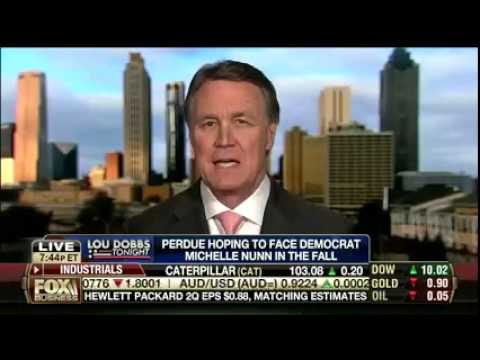 David Perdue Fox Business Interview with Lou Dobbs - YouTube