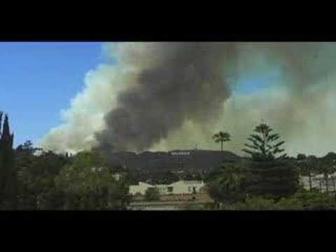 Hollywood Sign Fire Time Lapse - YouTube
