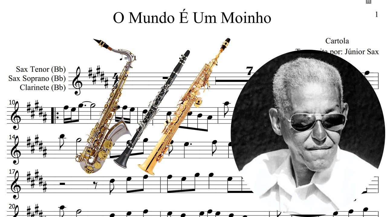 Partitura DEMO - O Mundo É Um Moinho (Cartola) Sax Tenor, Soprano ...