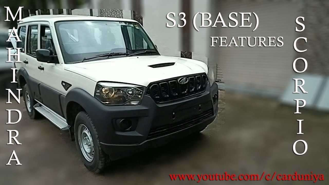Mahindra Scorpio S3 (Base)-Looks! Features! Colours! Price Review - YouTube