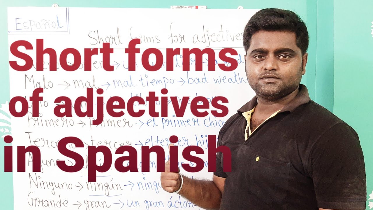 Short forms of adjectives in Spanish #RoyalAcademia - YouTube