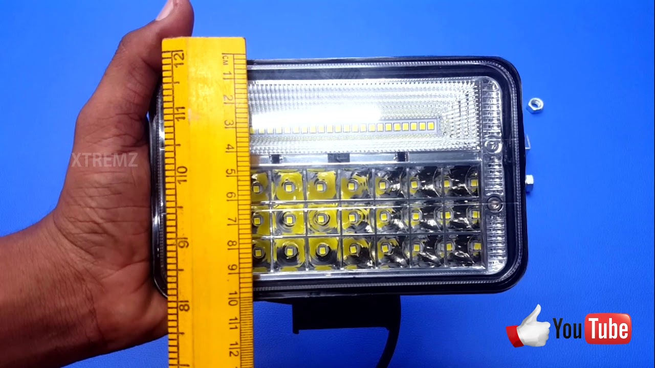 48 LED Splendor headlight & Fog Light unboxing & brightness demo review ...