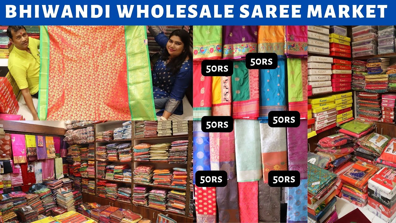 भिवंडी साड़ी मार्केट ₹50 || Mumbai Saree Wholesale Market | Designer ...