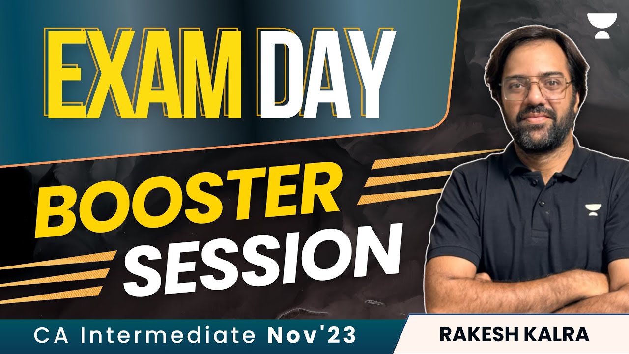 Advance Accounting Exam Booster Session | CA Inter Nov 23 | CA Rakesh ...