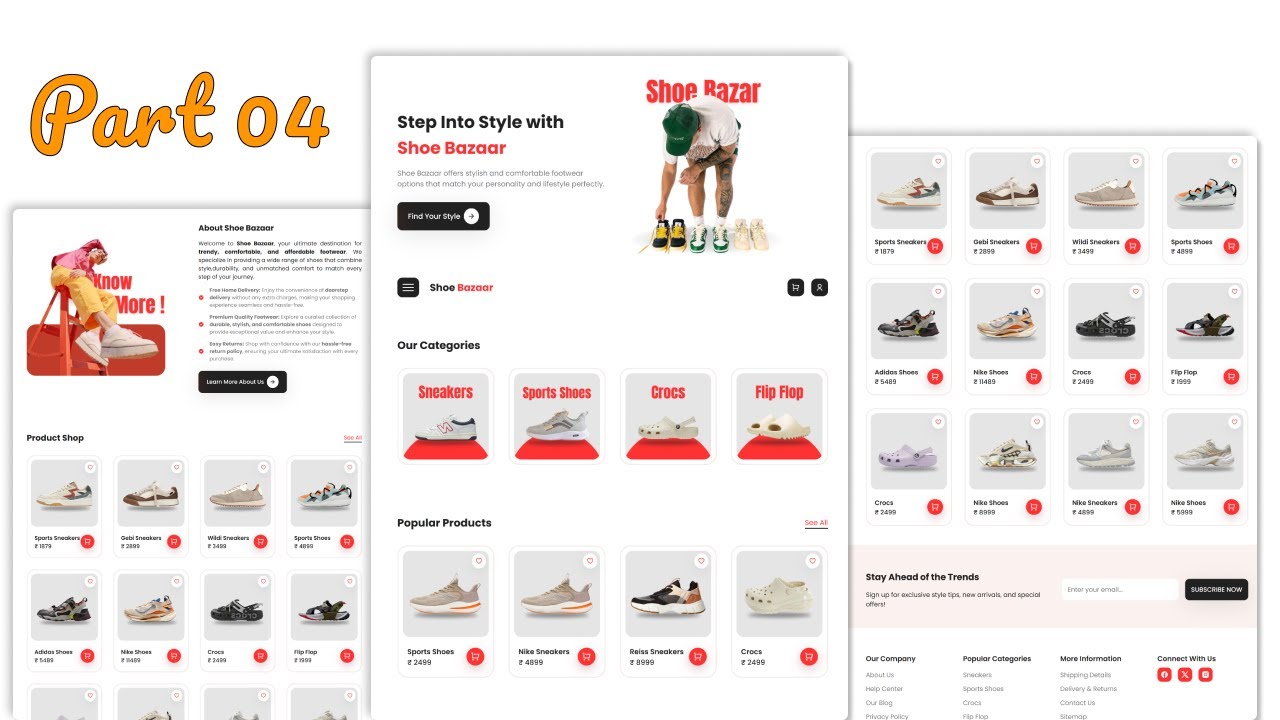 Build and Deploy a SEO Optimized Multi-Page Shoes Website | HTML, CSS ...