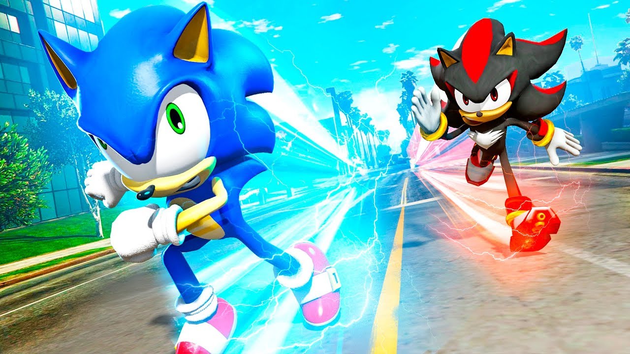 SONIC VS SHADOW - GTA 5 MODS EPIC BATTLE - YouTube