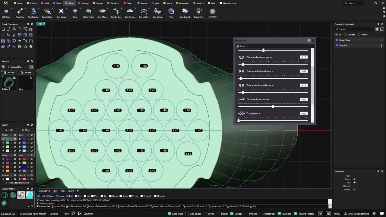 MatrixGold 3 Parametric Jewelry Design — EP 5: Pave and Gem Springs ...