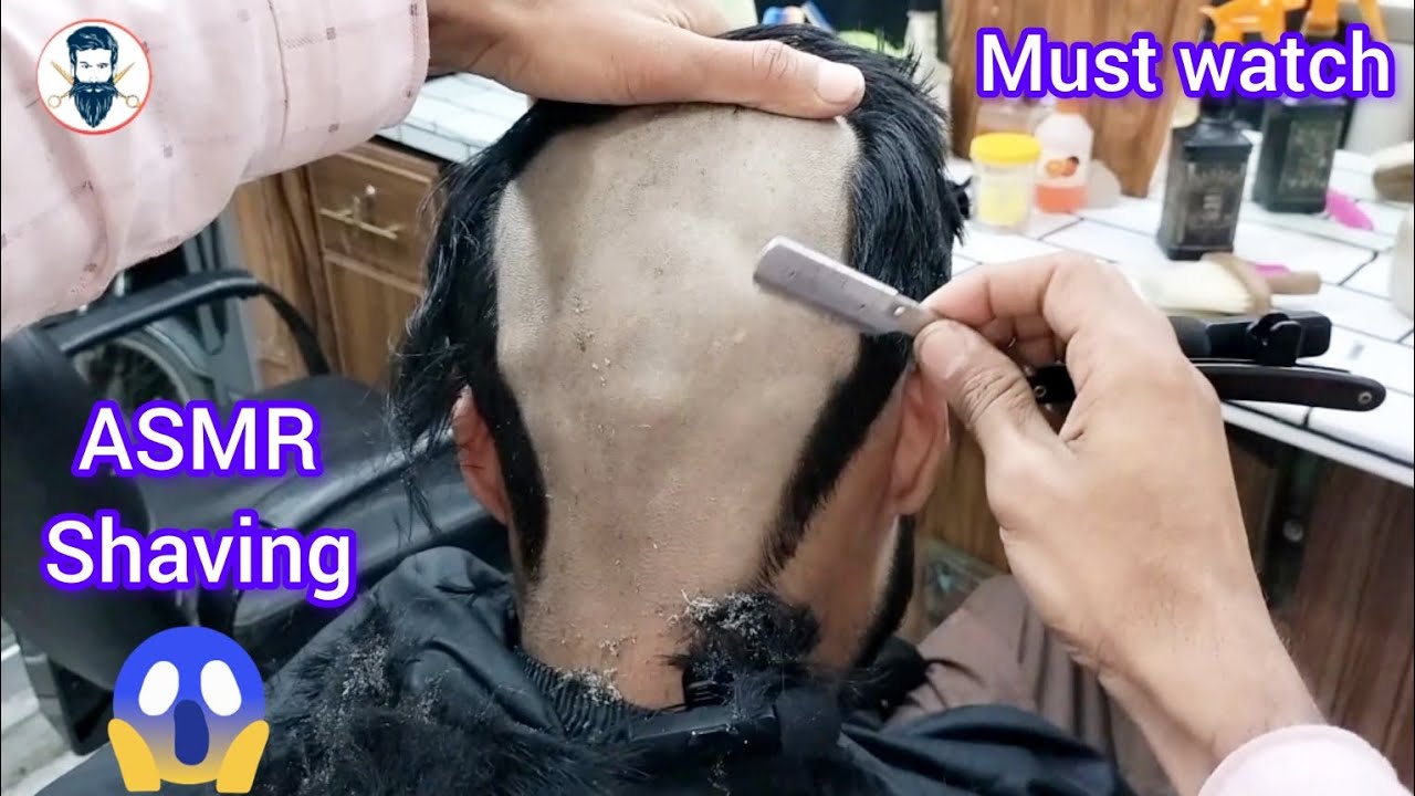 Bald 🥰Head Shave Tutorial 2024 Relaxing straight razor shave Barber,🥳 ...