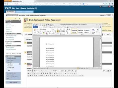 Blackboard: How instructors view and grade Blackboard assignments - YouTube