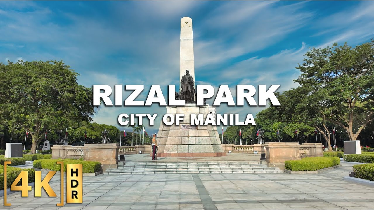 Walking Tour at the Improved RIZAL PARK in the City of Manila ...