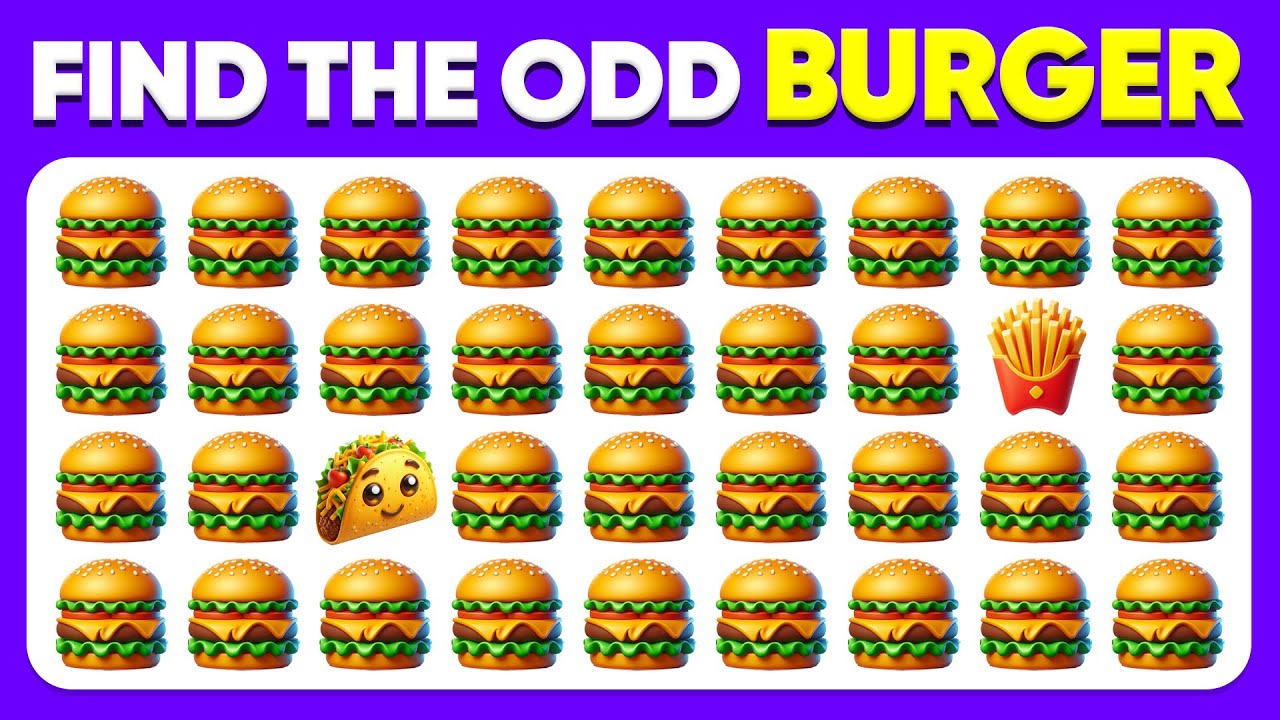 Find the ODD One Out - Junk Food Edition 🍔🍕🍩 Emoji Quiz | Easy, Medium ...