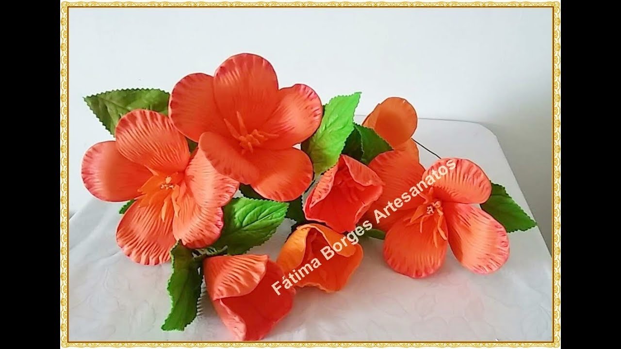 Flor Turquesa em Eva- Para Iniciantes - YouTube