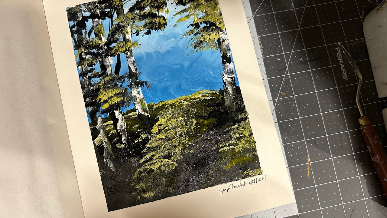 Art Therapy Ideas | Sketchbook Painting | Birch Trees - YouTube