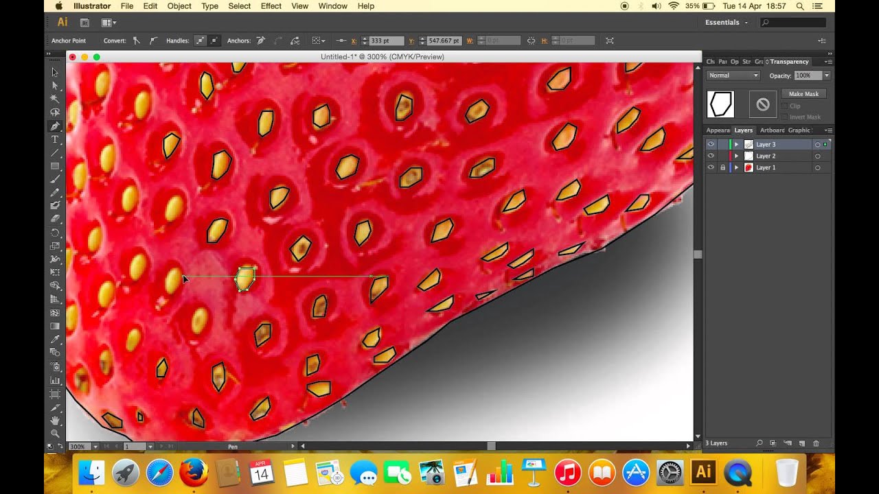 Graphic Illustrators: How To Draw A Strawberry In Flat Colour - YouTube