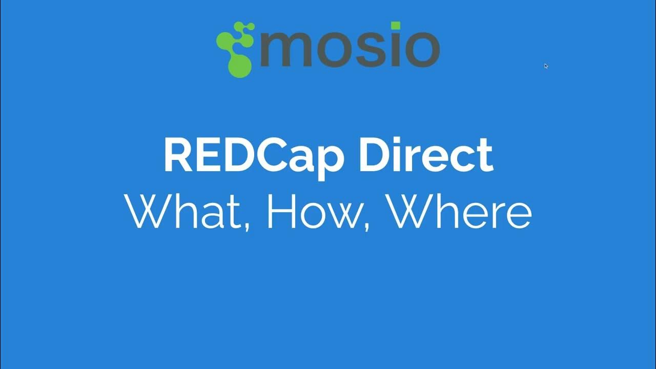 REDCap Direct - What, How, Where - Adding Mosio to REDCap with a Direct Plan - YouTube