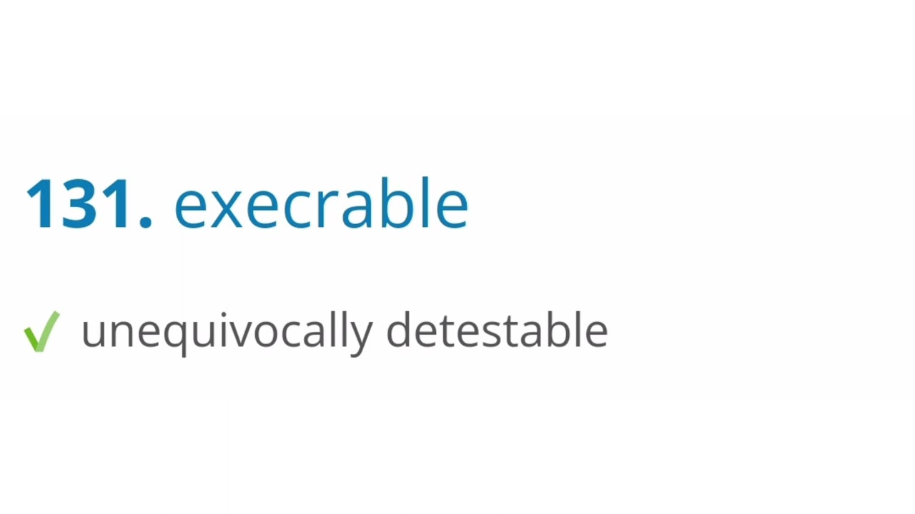 Execrable meaning sentence and pronunciation - YouTube