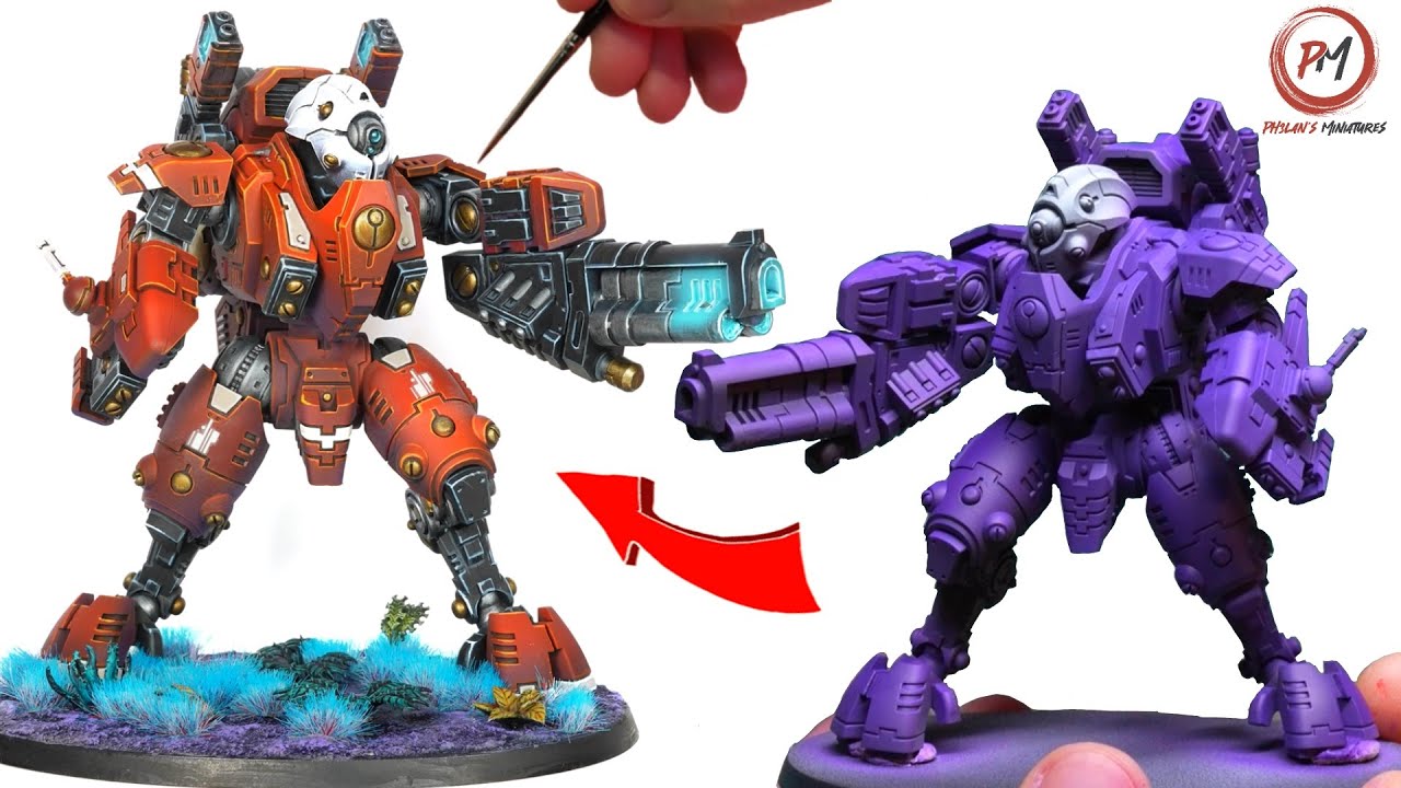 How to Paint Tau Battlesuits | XV95 Ghoostkeel | Warhammer 40k Painting ...