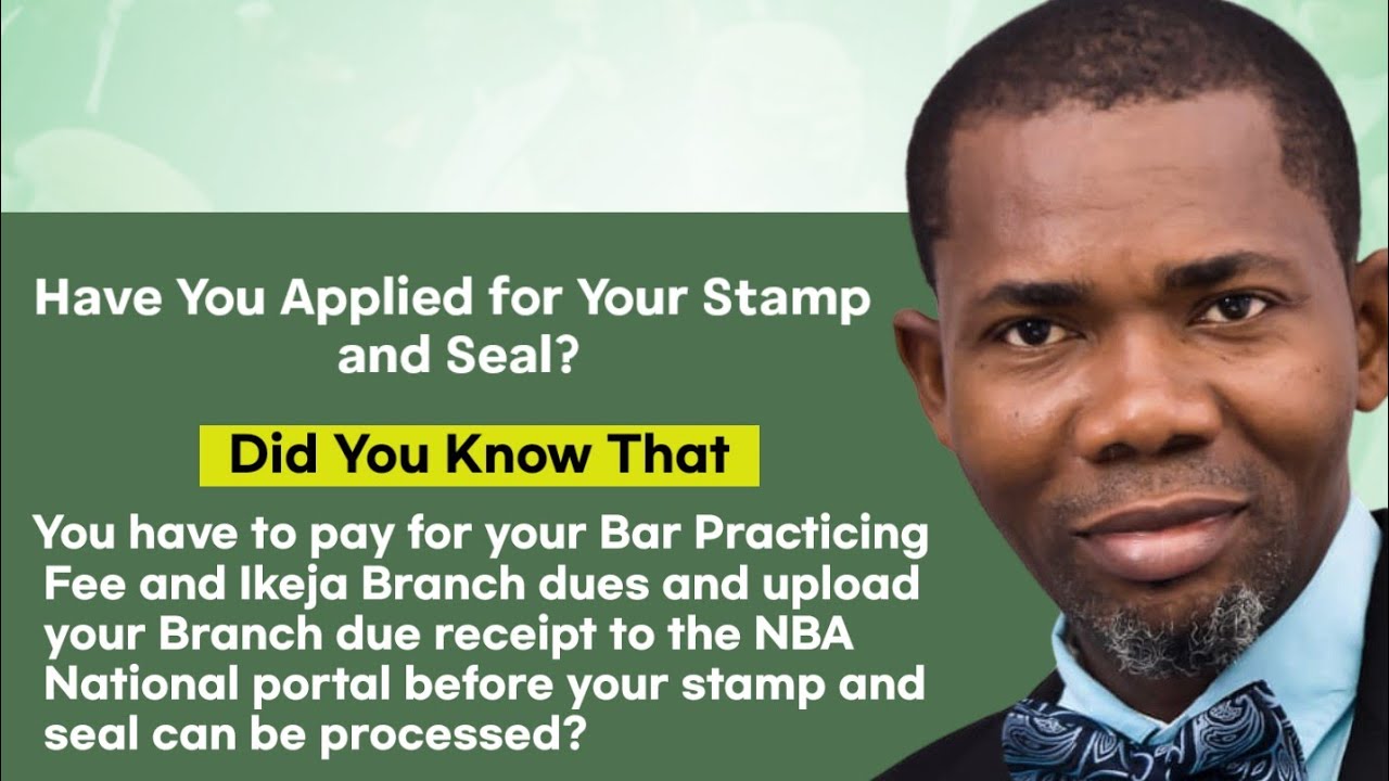 How apply for NBA Stamp and Seal - YouTube