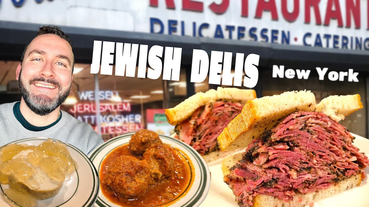Iconic JEWISH DELIS In NY - Massive PASTRAMI SANDWICH + Israeli Smash ...