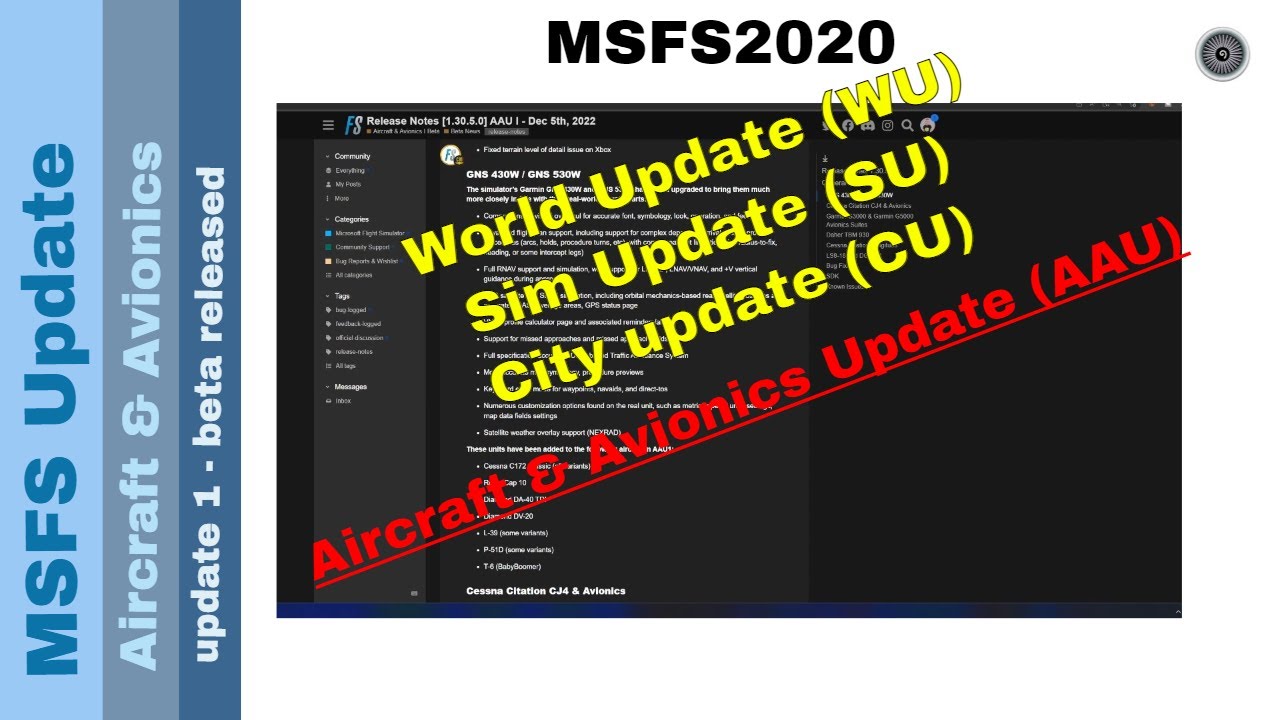 Flight Simulator 2020 - MSFS Update - Aircraft & Avionics Update - 1st ...