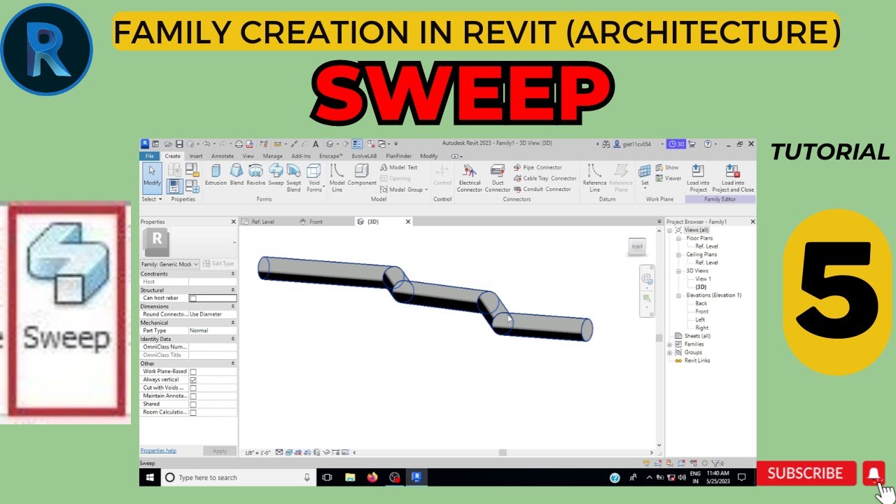 Revit Sweep Tool Explained - Boost Your 3D Modeling Skills - YouTube