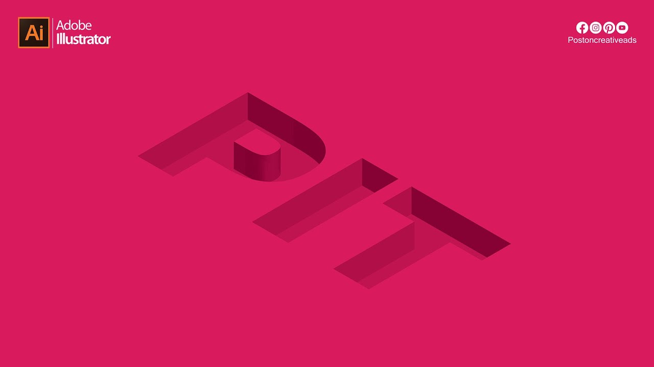 3D in Adobe Illustrator | Typography Effect #adobeillustratortutorial ...
