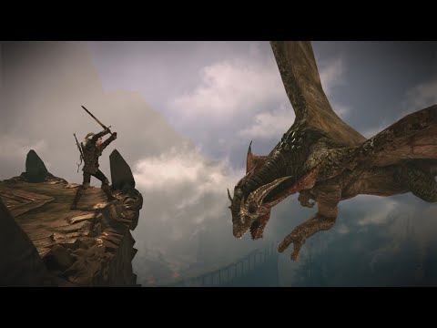Geralt vs Dragon in Witcher 2