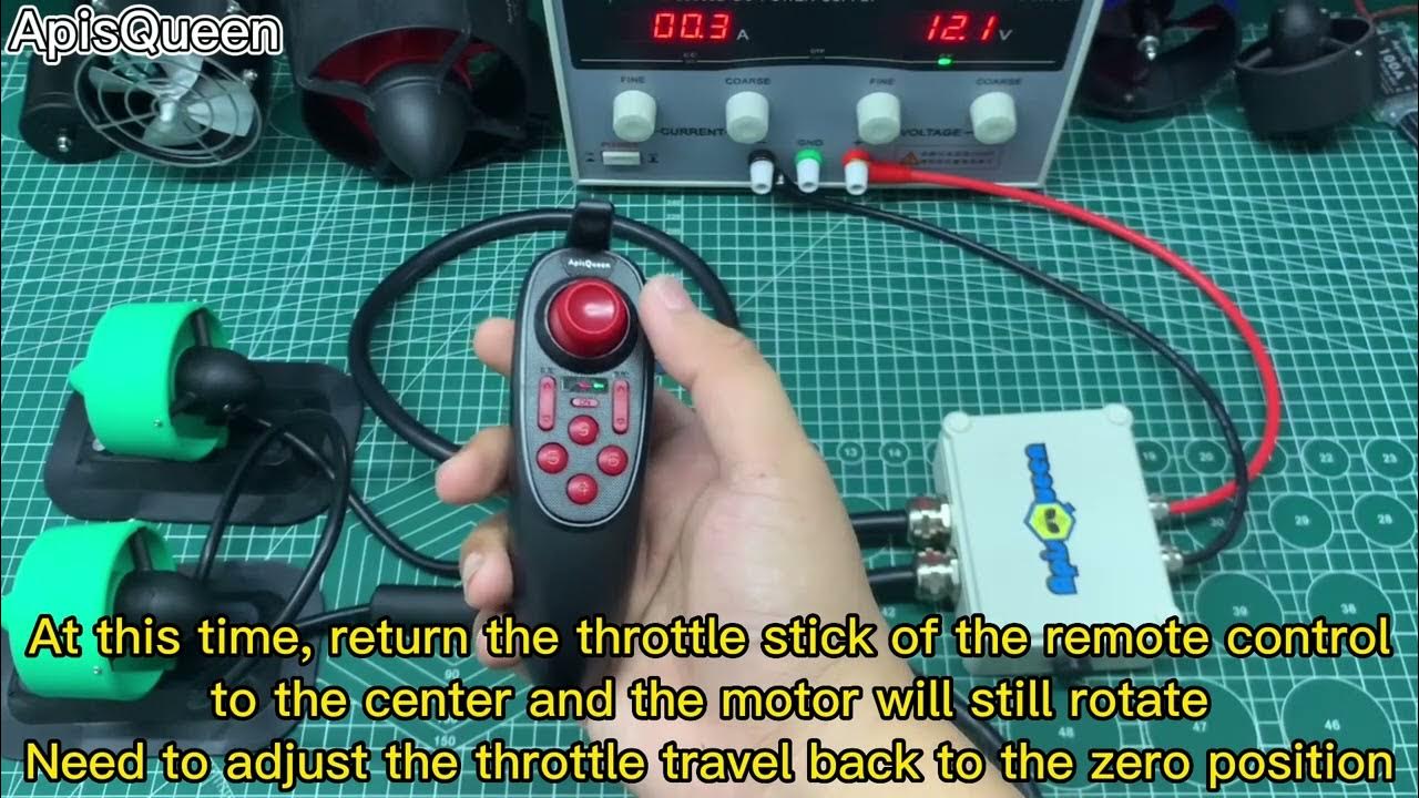 Solve the problem of remote control throttle travel setting of ApisQueen U2 thruster - YouTube