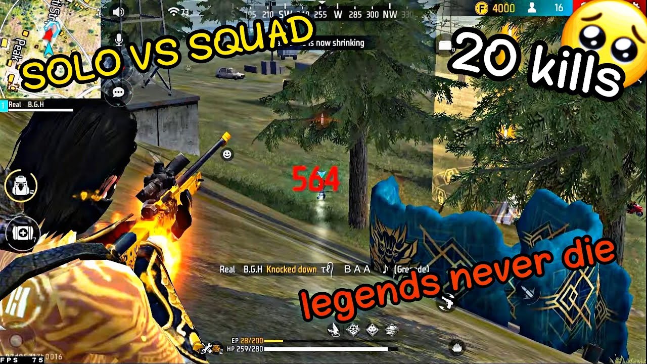 FREE FIRE | LEGENDS NEVER DIE 20 KILL🔥 | SOLO SQUAD GAMPLAY🥇🧿 - YouTube