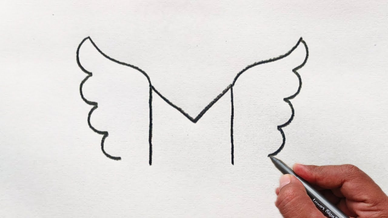 Easy Parrot Drawing | Parrot drawing from letter M step by step - YouTube