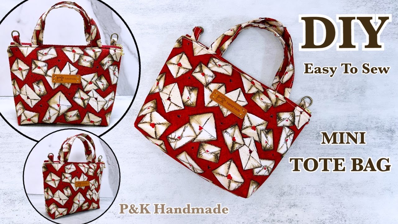 Cute Tote Bag💖How to Sew Mini Tote Bag With Zipper Tutorial , Sewing ...