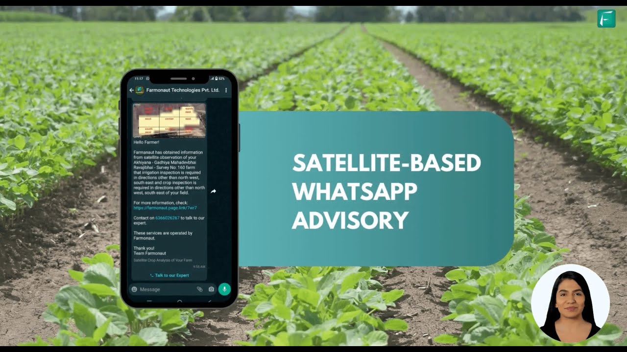 Satellite based WhatsApp advisory for Farmers by Farmonaut - YouTube