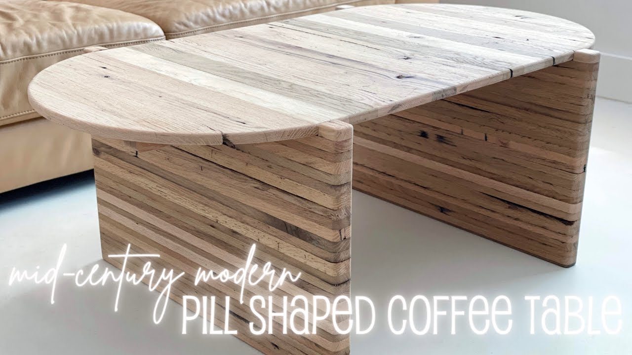 Mid-Century Modern Pill Shaped Coffee Table - YouTube