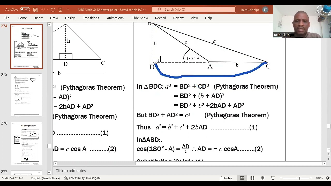PROOF OF COSINE RULE GIVEN OBTUSE ANGLE YouTube PROOF OF COSINE RULE GIVEN OBTUSE ANGLE YouTube