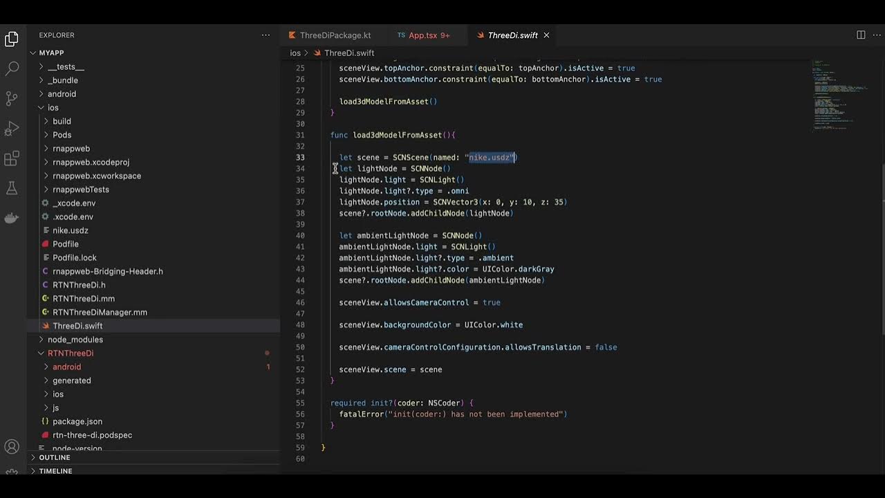 Display 3d model in react native's new architecture without third part library using kotlin ...