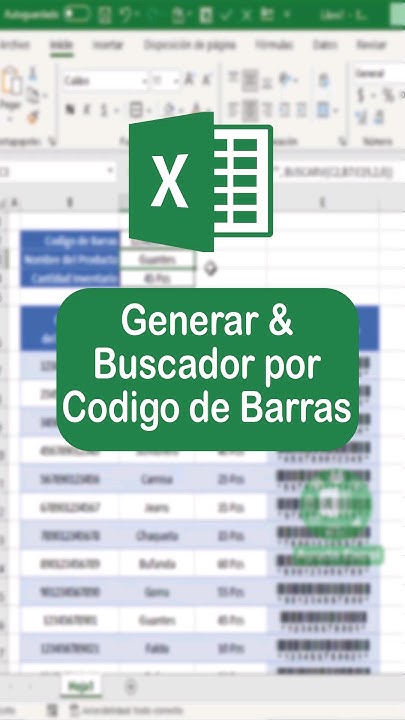 CREAR CODIGO DE BARRAS Y BUSCADOR DE CODIGO DE BARRAS EN EXCEL #Excel #Exceltips #Exceltutorial ...